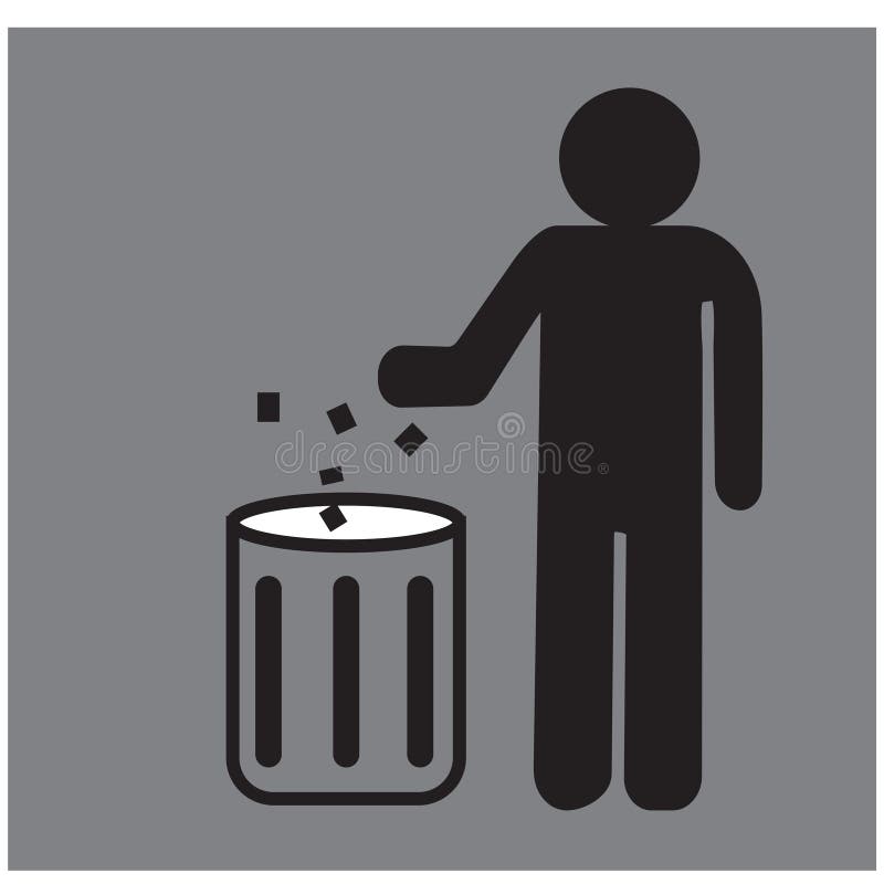 Throw Rubbish in the Right Place Stock Vector - Illustration of objects ...
