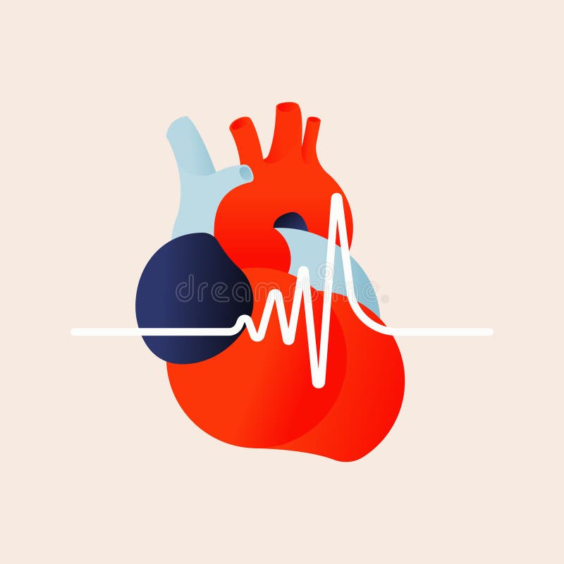 Heart Rate Template on Light Background. Modern Vector Flat ...