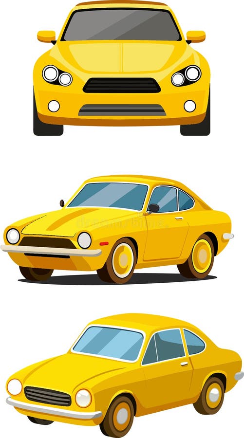 Clip Art Vector Yellow Cars Illustrations Stock Vector - Illustration ...