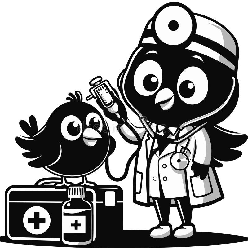 Adorable Doctor Bird Silhouette Vector Stock Vector - Illustration of ...