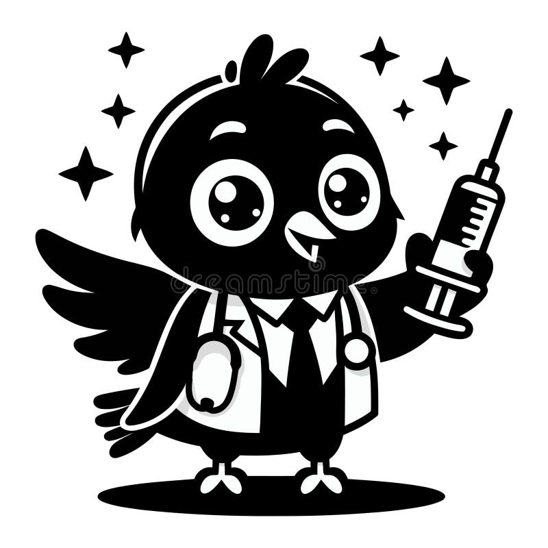 Adorable Doctor Bird Silhouette Vector Stock Vector - Illustration of ...