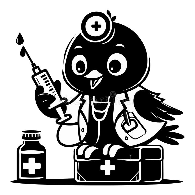 Adorable Doctor Bird Silhouette Vector Stock Vector - Illustration of ...