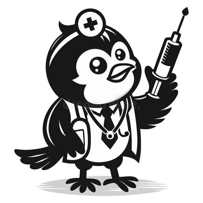 Doctor - Bird with Thermometer and Bag Stock Vector - Illustration of ...