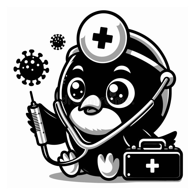 Doctor - Bird with Thermometer and Bag Stock Vector - Illustration of ...