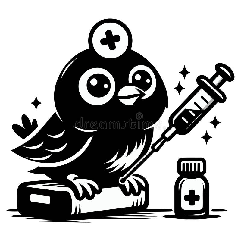 Doctor - Bird with Thermometer and Bag Stock Vector - Illustration of ...