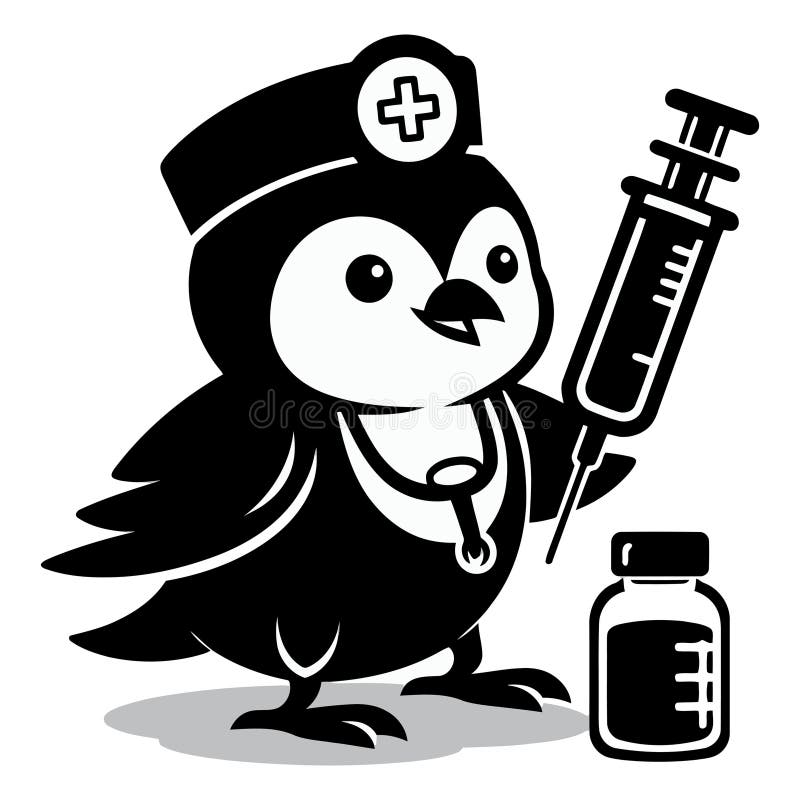 Doctor - Bird with Thermometer and Bag Stock Vector - Illustration of ...