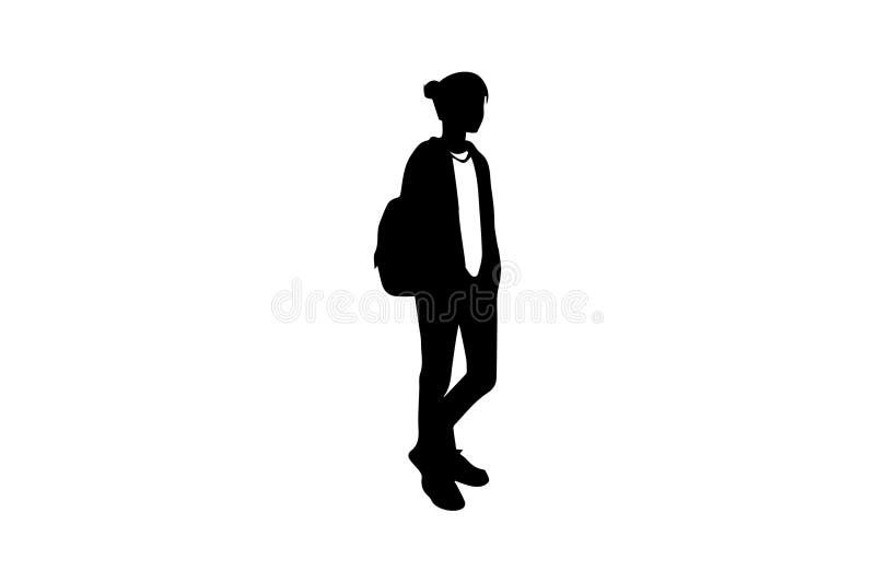 Silhouette of Student Vector Illustration Flat Design Stock Vector ...