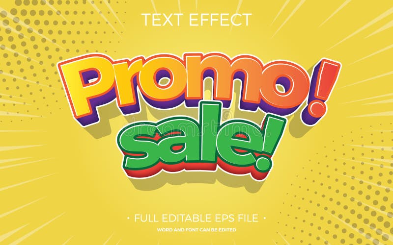 Promo Sale Text Effect. Editable Text Stock Vector - Illustration of ...