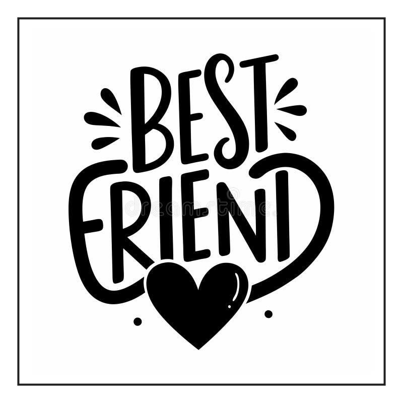 Best Friend Vector Art Illustration with Love Icon Stock Vector ...