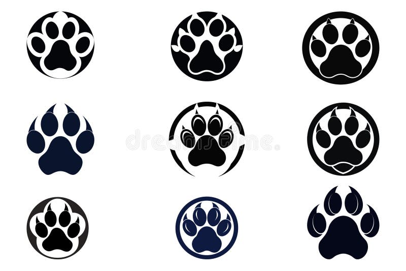 Animal Footprint Icon Vector Illustration Collection. Stock Vector ...