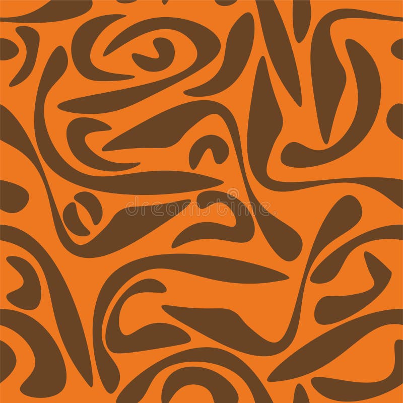Brown Seamless Curve Pattern. Abstract Skin Texture. Stock Vector ...