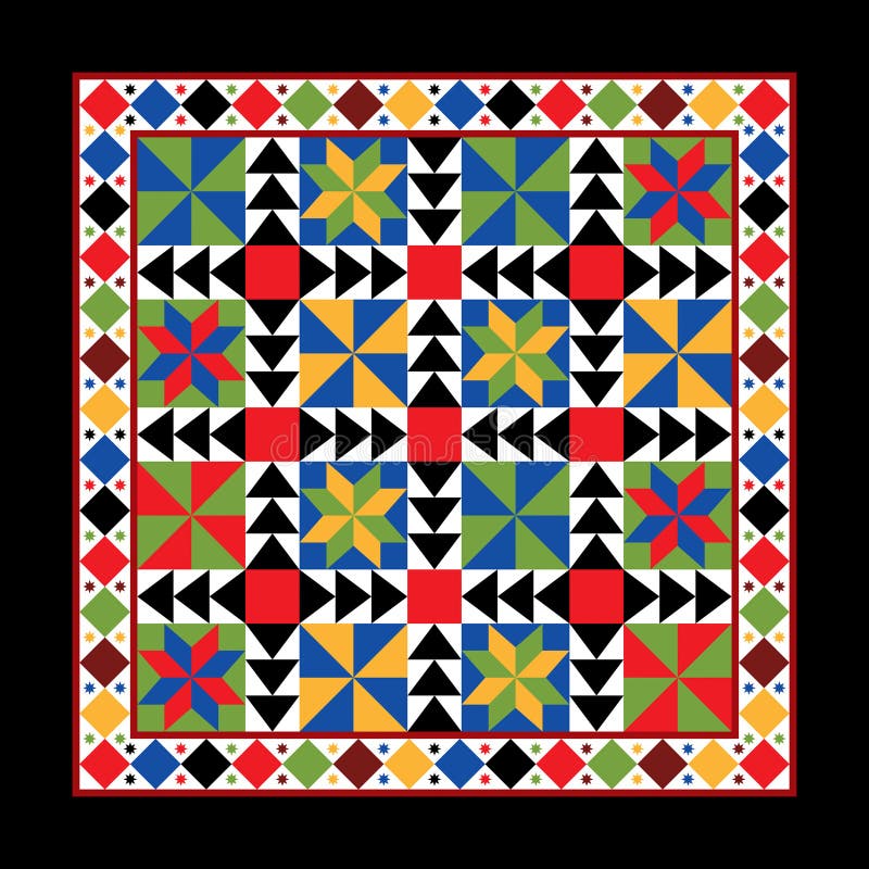 Colorful Traditional Sindhi Rilli Texture Background Stock Illustration ...