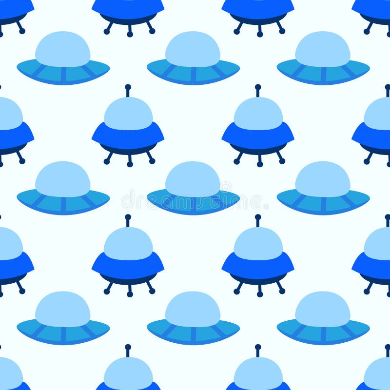 Alien Spaceship, Spacecrafts and UFO Seamless Pattern. Cosmic Ship in ...