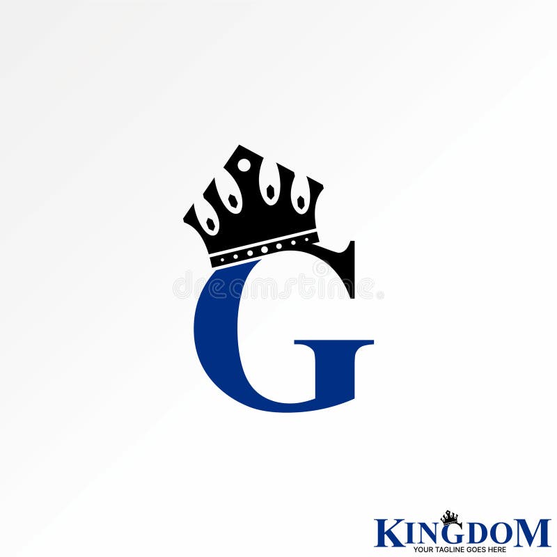 Initial G Font with Crown on Top Gold Kingdom Related To Monogram ...