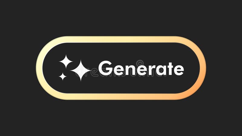 Yellow Gradient Generate AI Button User Interface Stock Illustration ...