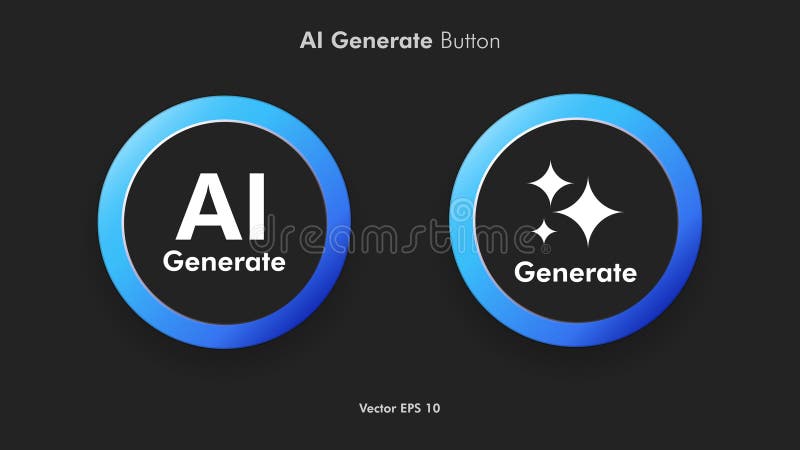 Blue Gradient Automate AI Button User Interface Stock Illustration ...