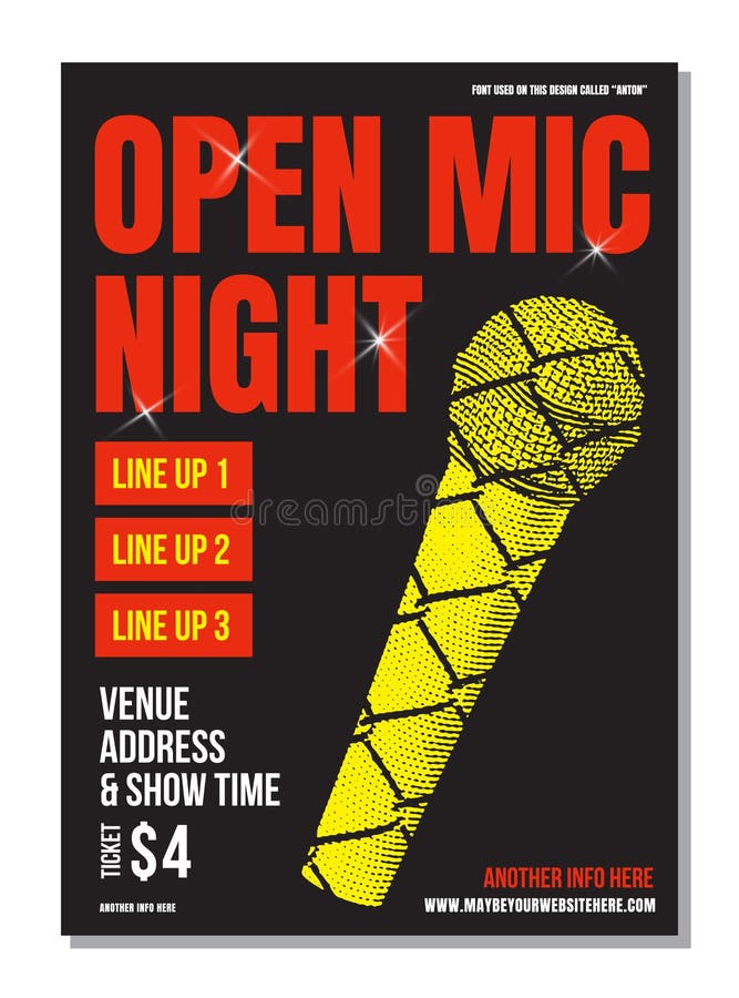 Stand Up Comedy Night Live Show Poster Template Stock Vector ...
