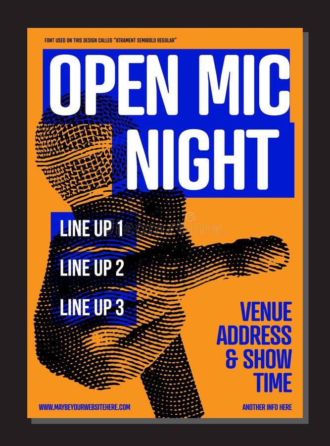 Open Mic Night Flyer or Placard Template. Stand Up Comedy Show Poster ...