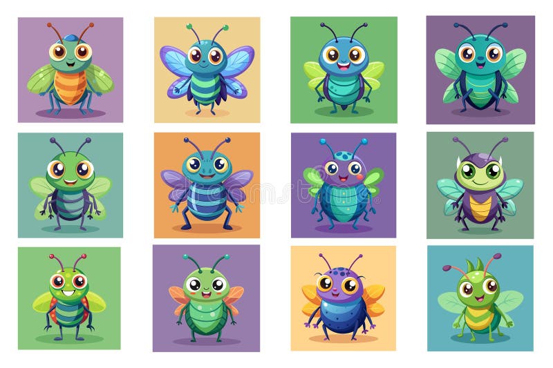 Adorable Bug Illustrator High Quality Cute Insect Art Stock Vector ...