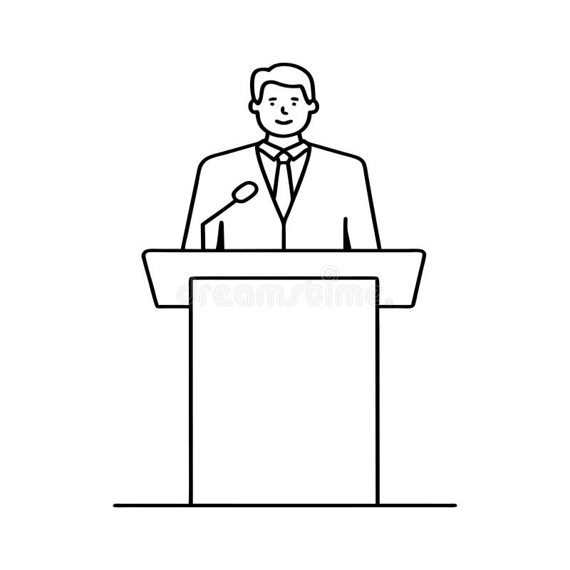 Young Presidential Candidate Campaign One Line Art Stock Vector ...