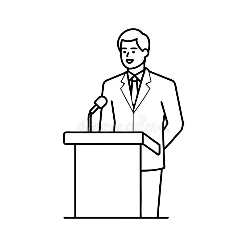 Young Presidential Candidate Campaign One Line Art Stock Vector ...