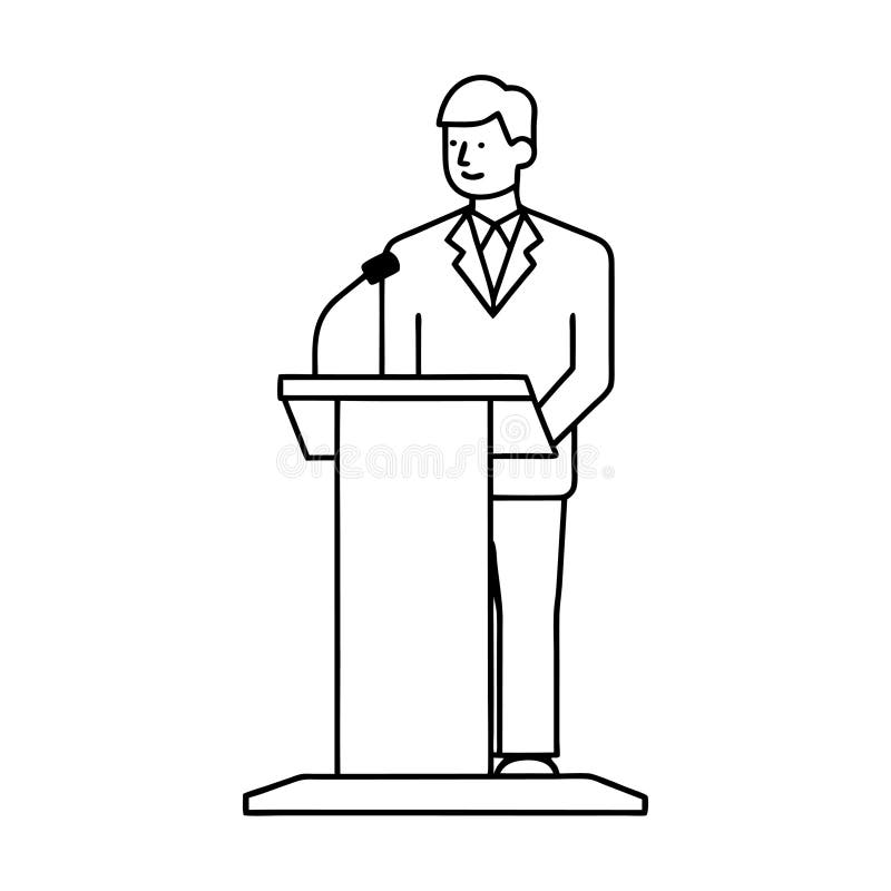 Young Presidential Candidate Campaign One Line Art Stock Vector ...