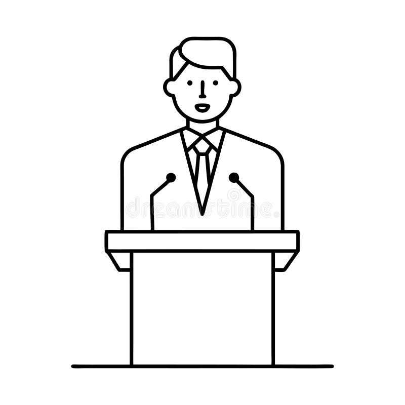 Young Presidential Candidate Campaign One Line Art Stock Vector ...