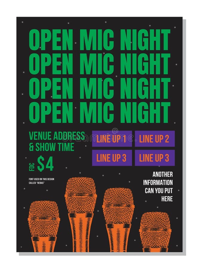 Stand Up Comedy Show Poster, Flyer for Promotion Stock Vector ...