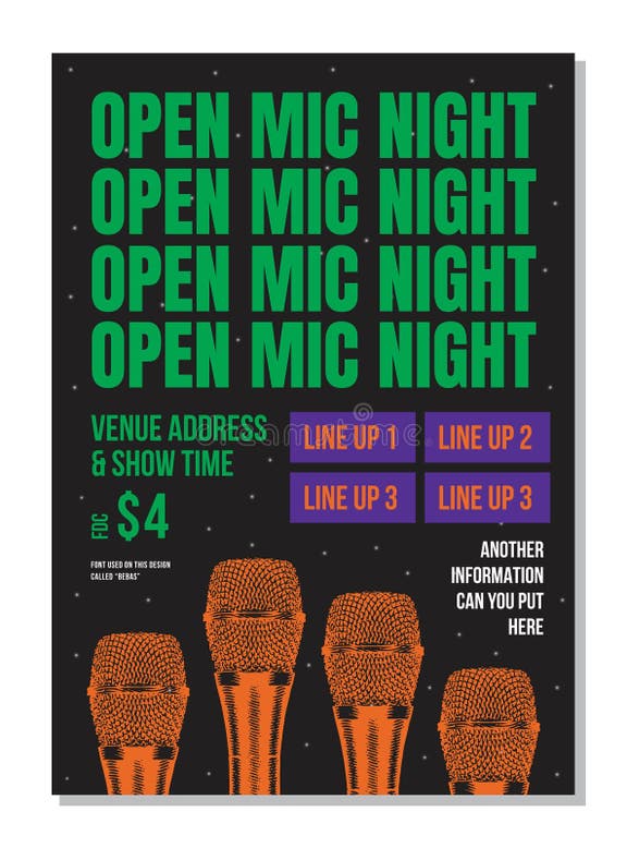Stand Up Comedy Show Poster, Flyer for Promotion Stock Vector ...