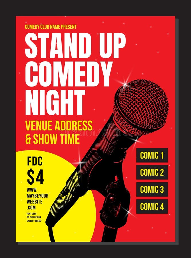 Stand Up Comedy Show Poster, Flyer for Promotion Stock Vector ...