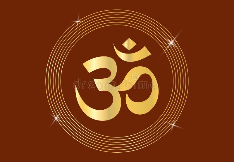 Om or Ohm or Rum, with Mandala Stock Illustration - Illustration of ...