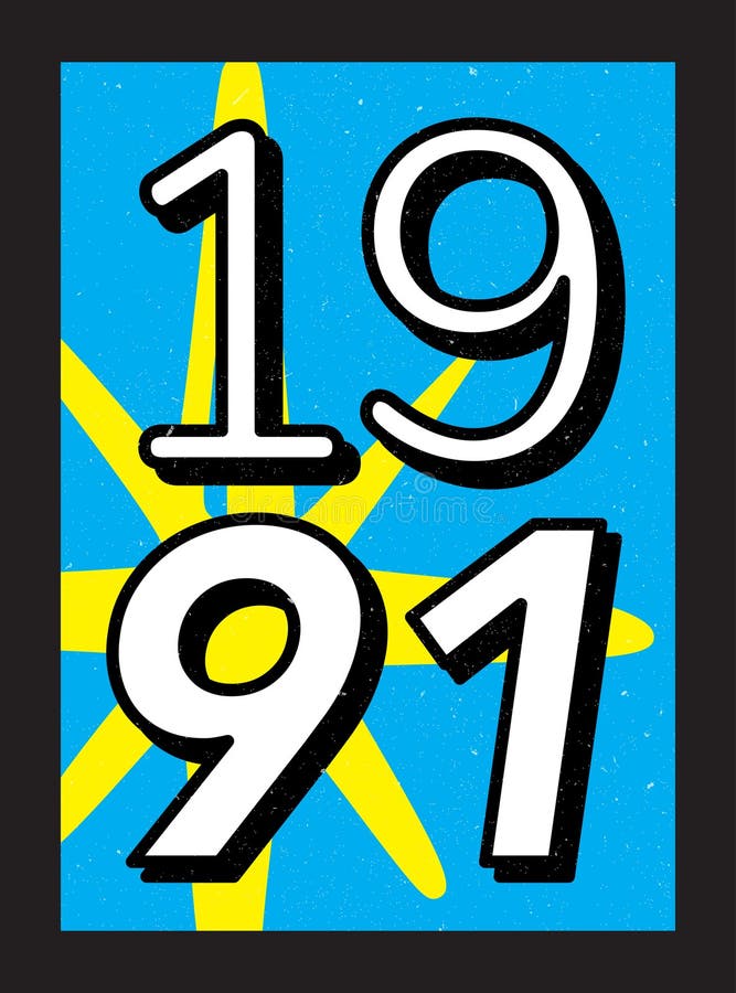 Year 1991 poster design stock vector. Illustration of decoration ...