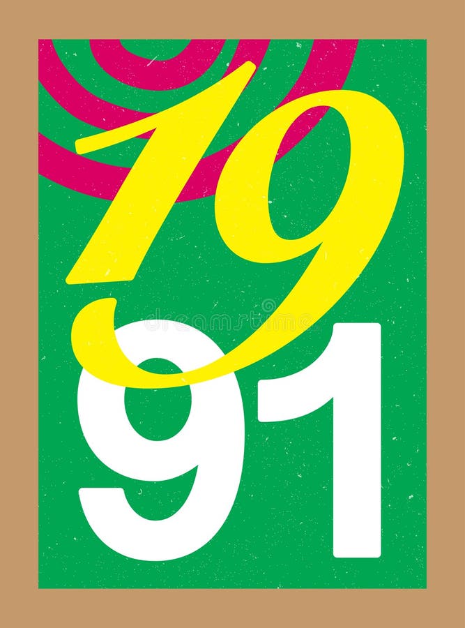 Year 1991 poster design stock vector. Illustration of fashion - 323741624