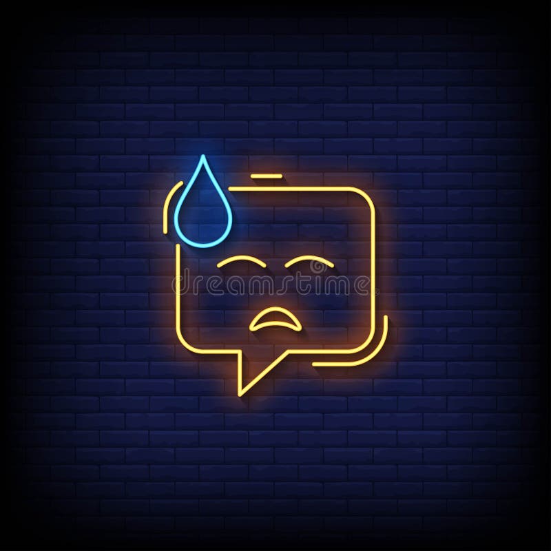 Sweat Emoji Symbol Neon Sign Vector Stock Illustration - Illustration ...