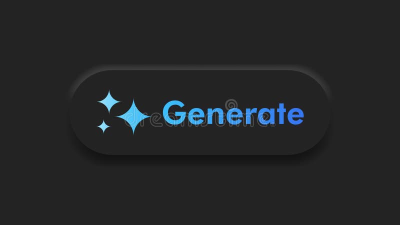 Blue Gradient Generate AI Button User Interface Stock Vector ...