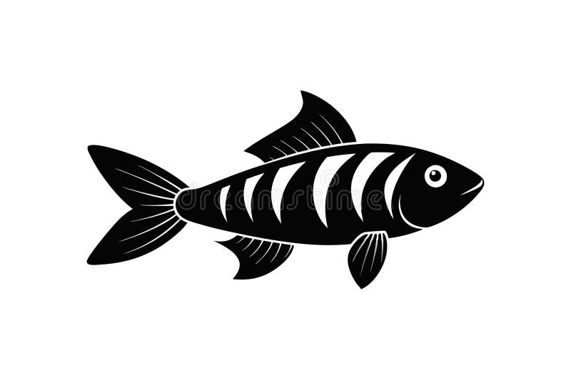 Zebrafish Silhouette Black Color Vector Illustration Stock Vector ...