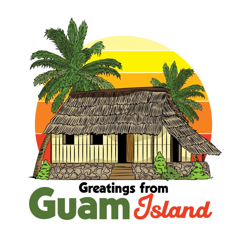Traditional Hut of Guam Island Vector Illustration Stock Vector ...
