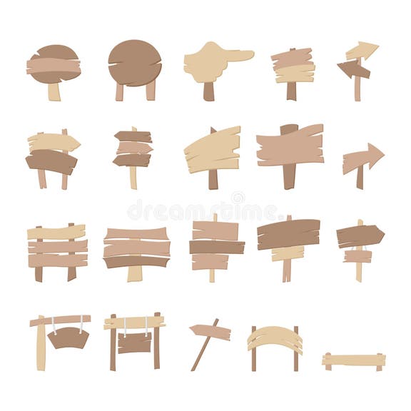 Wodden Sign Board Illustration Stock Vector - Illustration of signpost ...