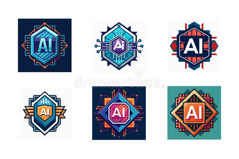 Processor Logo with Text Ai File Stock Illustration - Illustration of ...