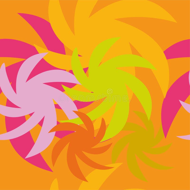 Psychedelic Multi-colored Seamless Pattern. Orange Floral Background ...