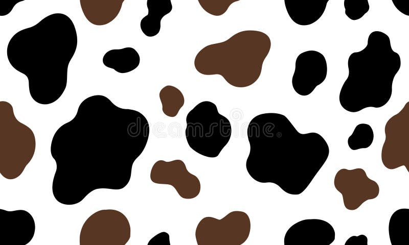 Cow Texture Pattern Repeated Seamless Black Brown and White Lactic ...