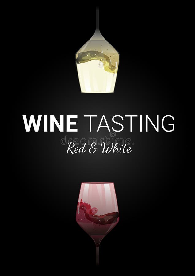 Wine Tasting Menu Cover. Design Template with Red and White Wine Glass ...