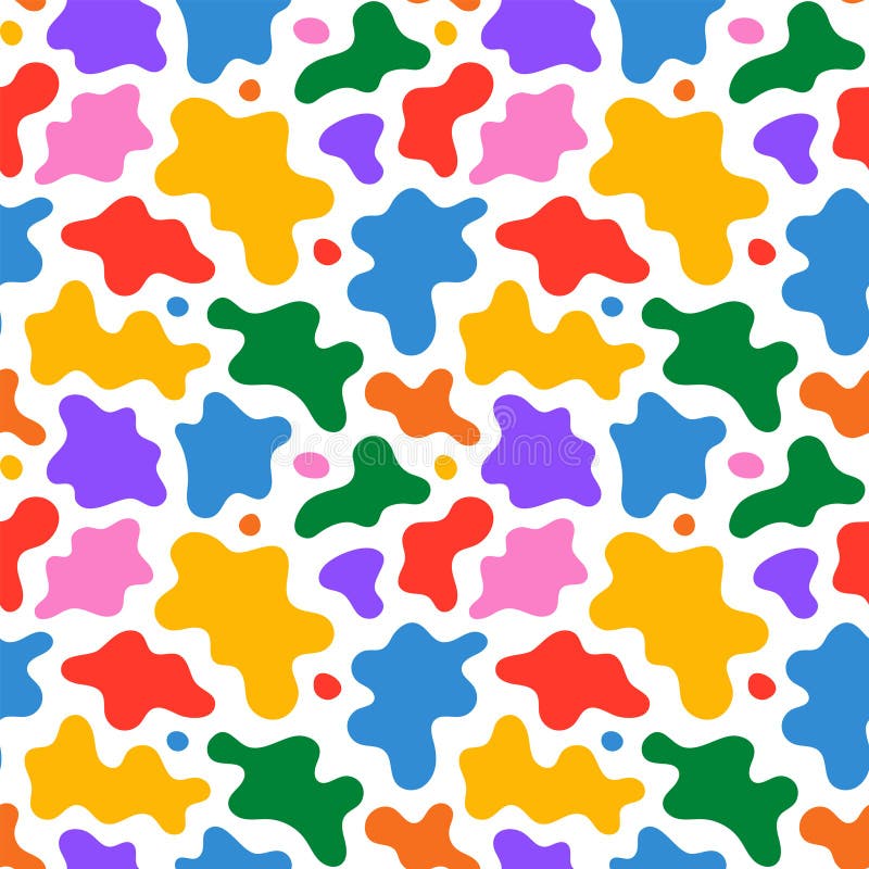 Colorful Abstract Organic Shape Print Seamless Pattern Stock Vector ...