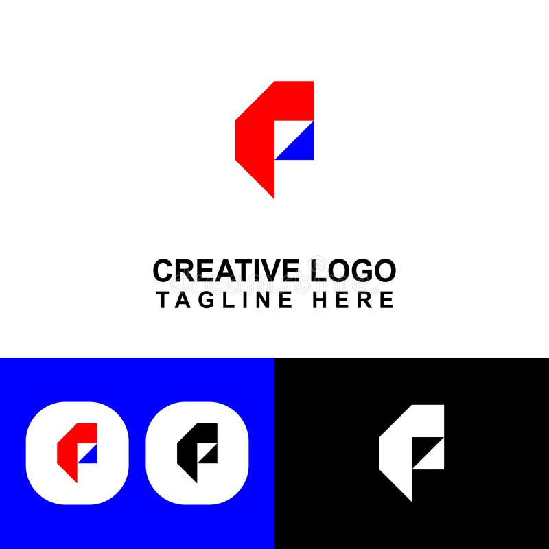 Modern P Logo with Red and Blue Theme Stock Vector - Illustration of ...