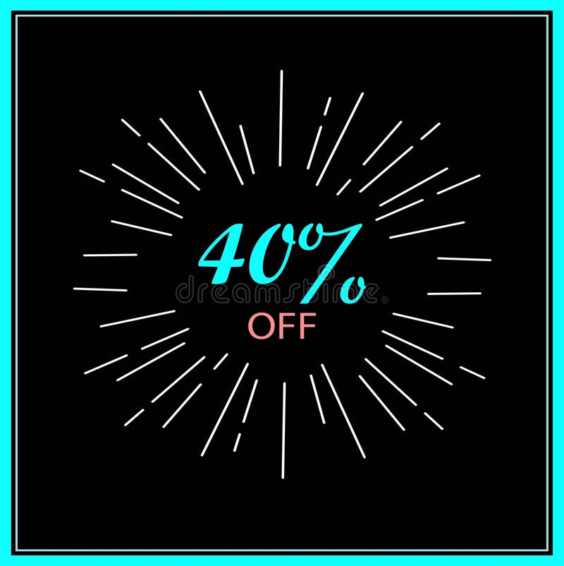 40 Percent Off Discount Post Design Stock Vector - Illustration of ...