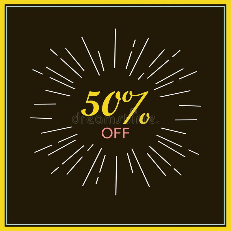 50 Percent Off Discount Post Design Stock Vector - Illustration of ...