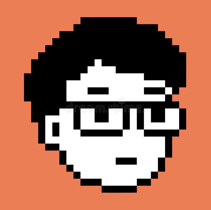 Male Pixel Art Character Logo Icon Vector. Pixel Art Cartoon. Stock ...