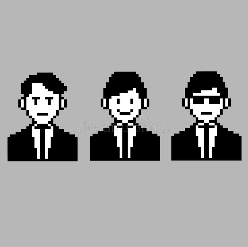 Male Pixel Art Character Logo Icon Vector. Pixel Art Cartoon. Stock ...