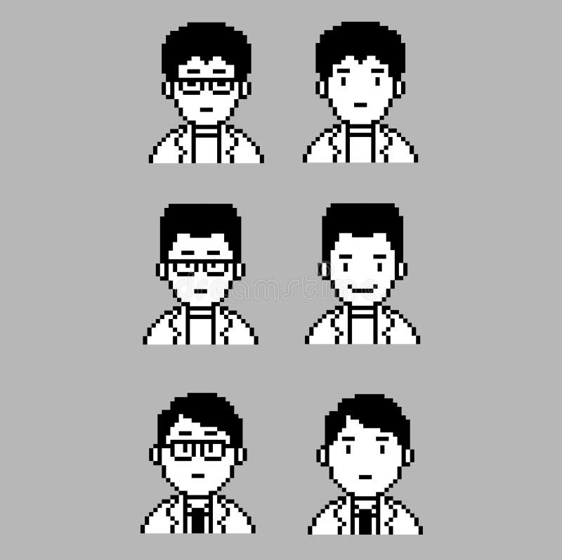 Male Pixel Art Character Logo Icon Vector. Pixel Art Cartoon. Stock ...