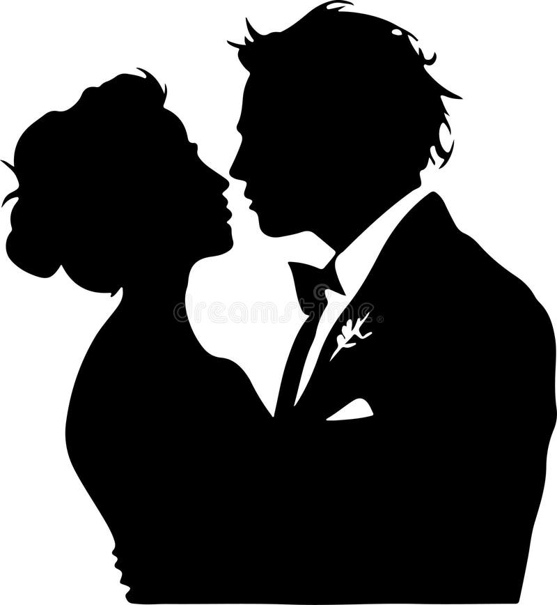 Best Romantic Couple Vector Silhouette Illustration Stock Vector ...